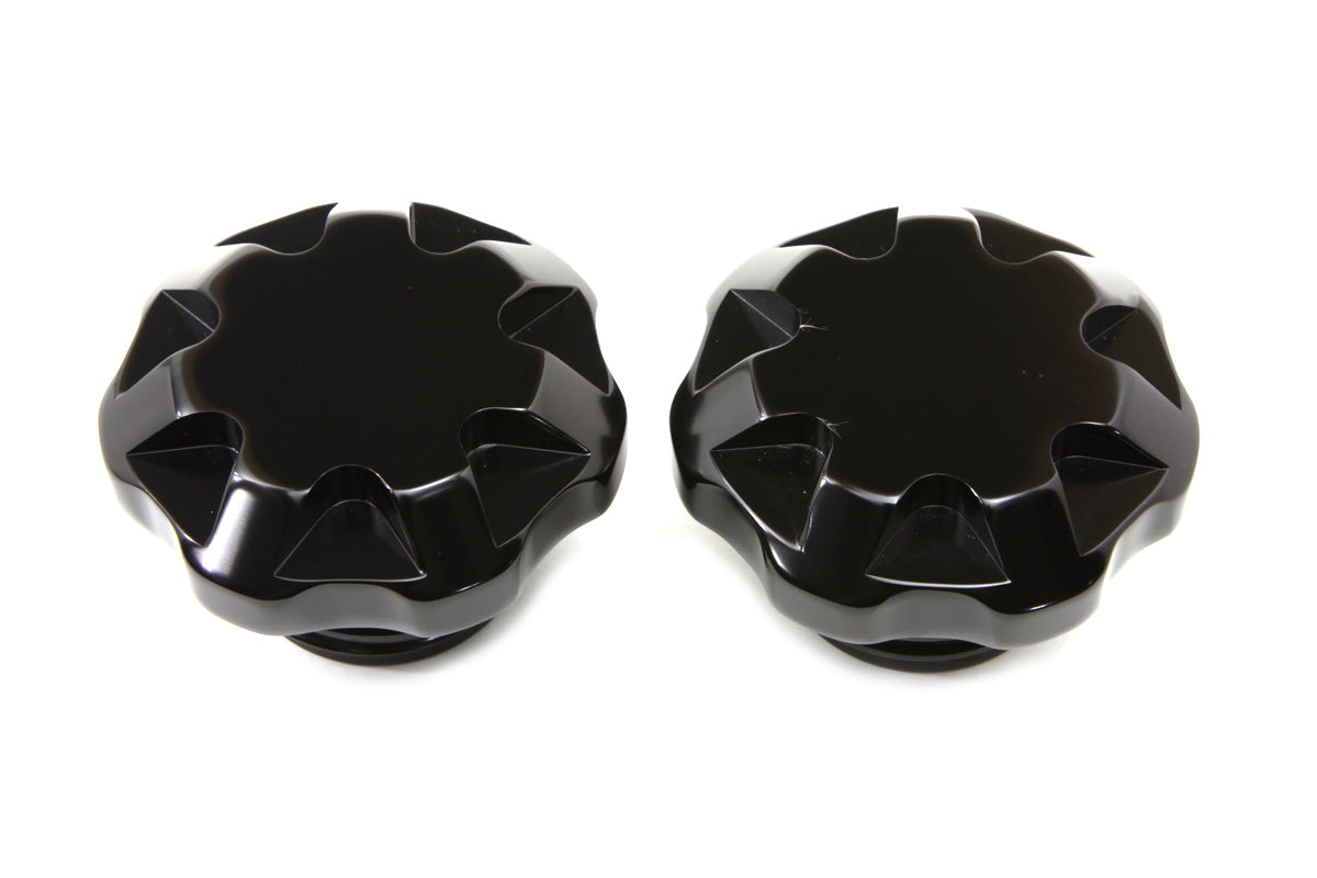 Solid Black Techno Style Gas Cap Set Vented and Non-Vented(SET ...