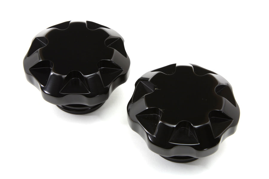 Solid Black Techno Style Gas Cap Set Vented and Non-Vented(SET ...